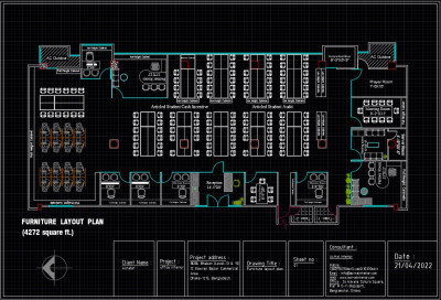 Professional Corporate Office Furniture Layout Plan AutoCAD Plan | Free ...